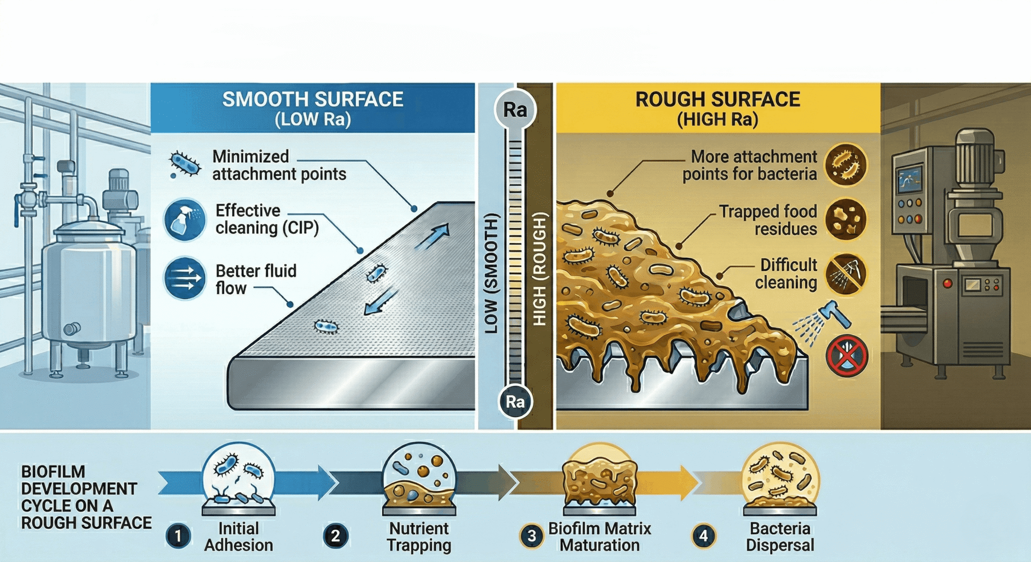 The Impact of Surface Roughness (Ra) on Biofilm Development in Food ...